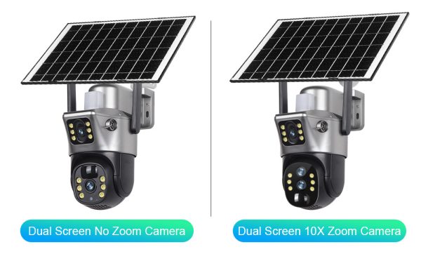 LS VISION V380 Outdoor Solar 4MP CCTV 10x Zoom Dual Lens Network Camera